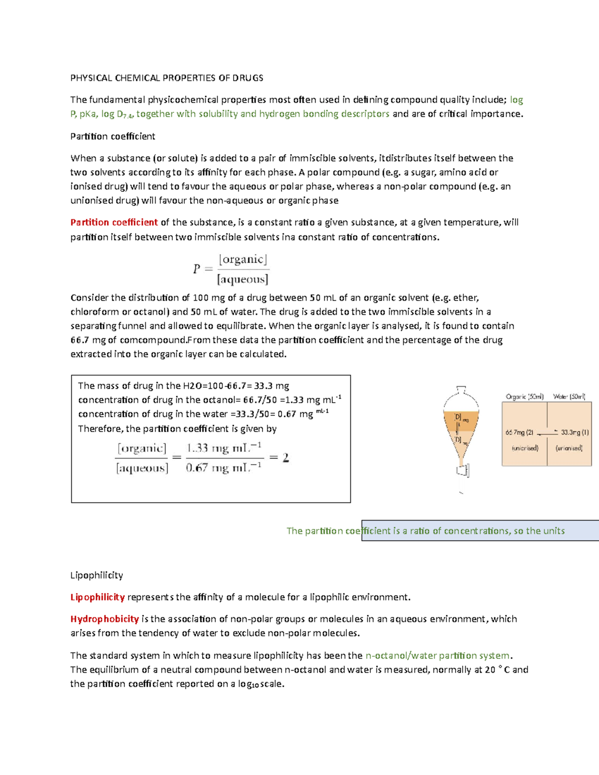 Document (29) - Pharmacy - PHYSICAL CHEMICAL PROPERTIES OF DRUGS The ...