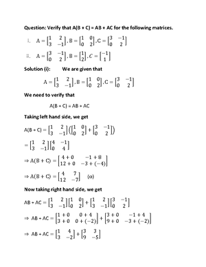 Differenr examples of equal matrices - Question: Which of the following matrices are equal. 𝐴 ...