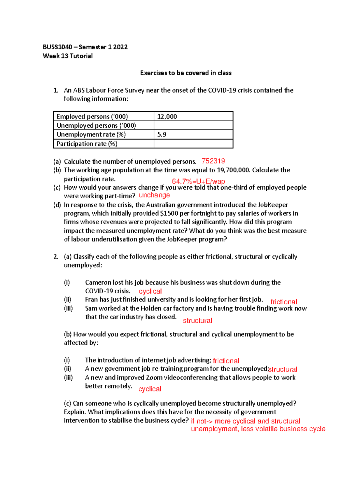 Tutorial 13 - BUSS1040 – Semester 1 2022 Week 13 Tutorial Exercises to be covered in class An ...