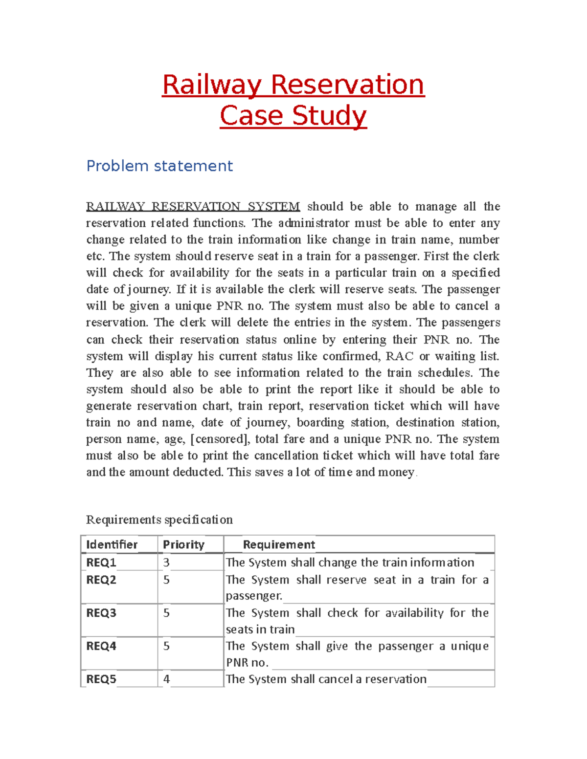 Railway Casestudy - Railway Reservation Case Study Problem statement ...