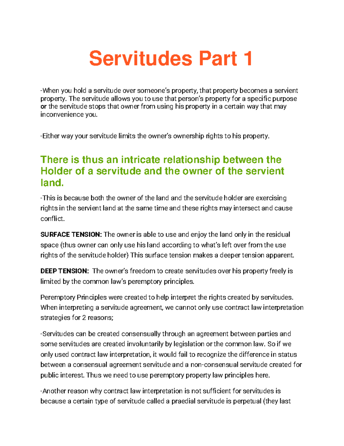 Servitude - The servitude allows you to use that person9s property for ...