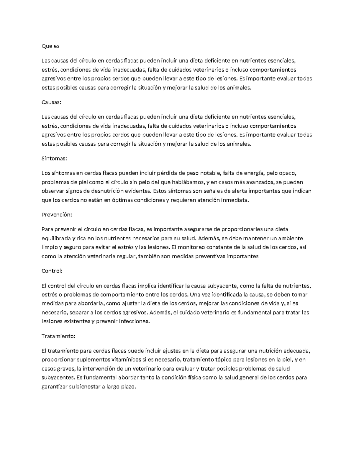 Exposición 083347 - Que es Las causas del círculo en cerdas flacas ...