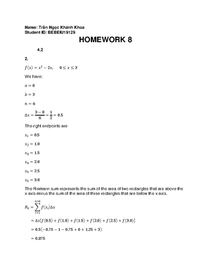 HW Calculus 2 - Excercise to you practice - Calculus 2 Spring 2023 ...