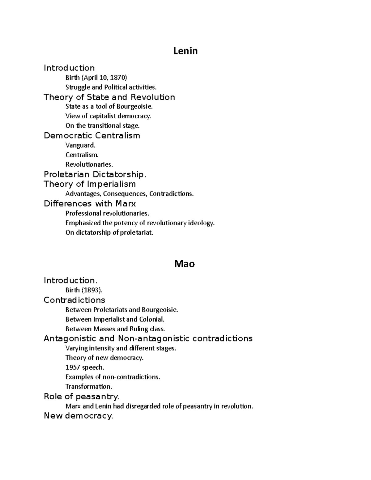 Notes - ....................... - Lenin Introduction Birth (April 10 ...