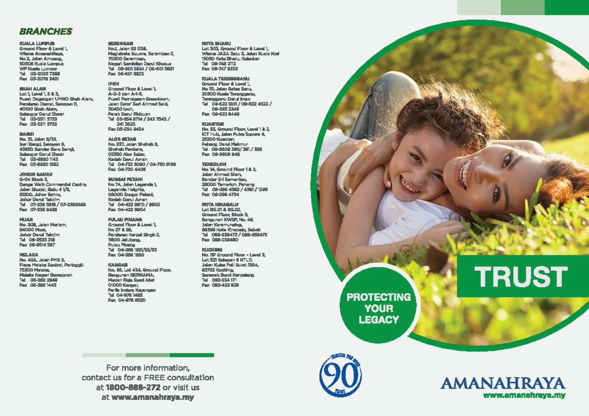 Amanah Raya Trusts Sample - Equity and Trust 1 - Studocu