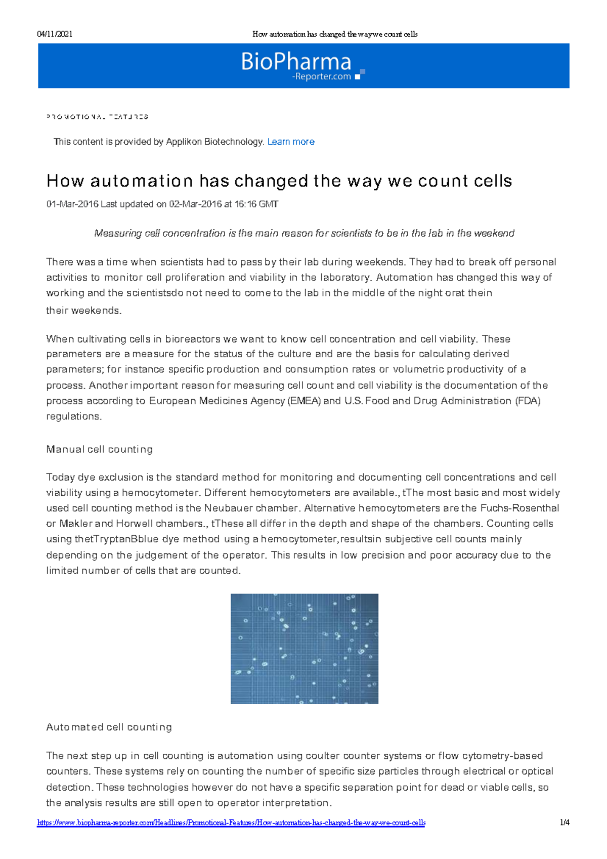 Reading 1 How automation has changed the way we count cells-1 - 091368 ...