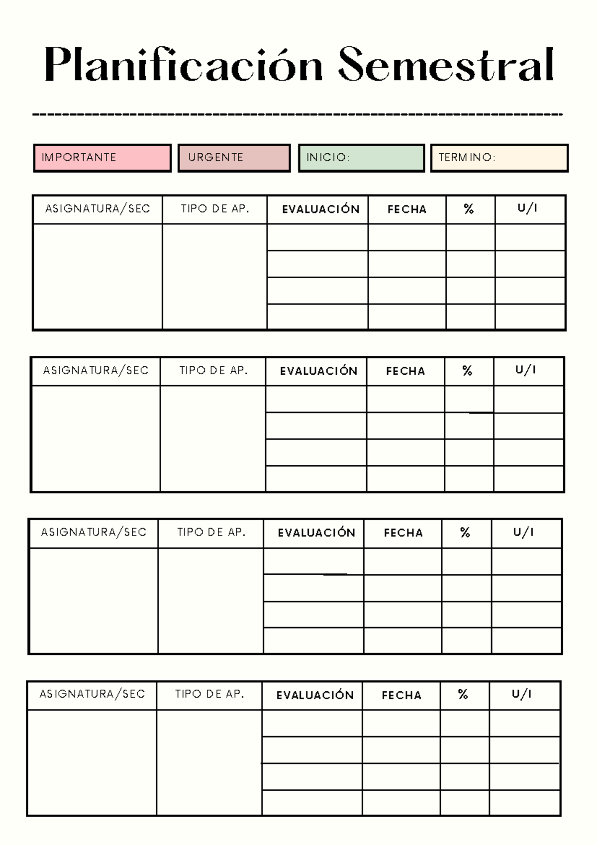Planificador Semestral - Taller de Competencias Para el Aprendizaje ...