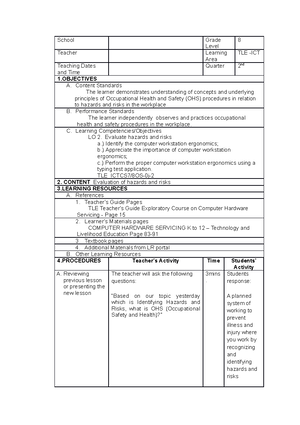 DLP DRRR 1-26 - Drrr - 1 Lesson Plan in Disaster Readiness and Risk ...