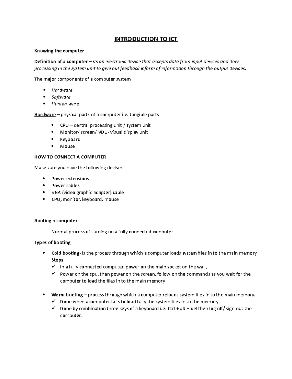 Introduction to ict - education - Information Communication Technology ...