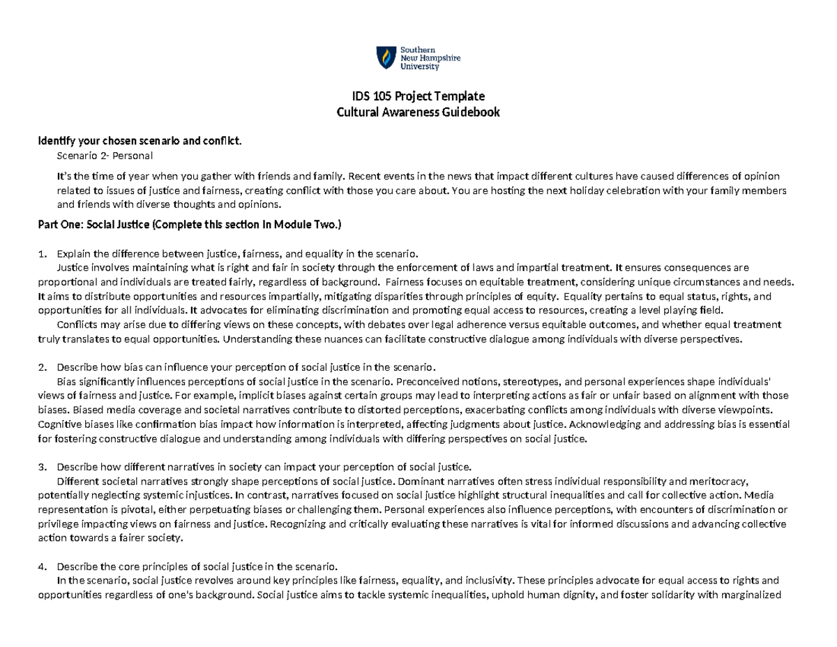IDS 105 Project Module 2 - IDS 105 Project Template Cultural Awareness ...