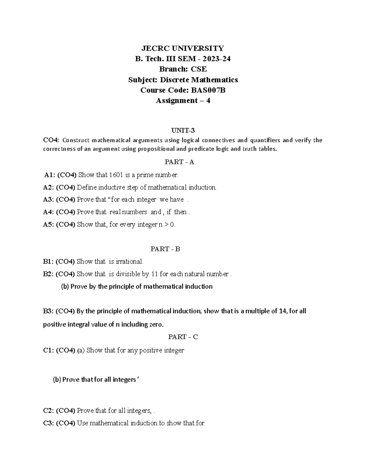 Assignment-4docx - These are very useful to every btech student - JECRC ...