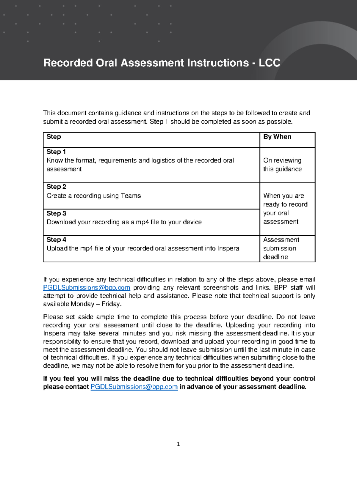 Summative Oral Assessment Submission Instructions - Recorded Oral ...