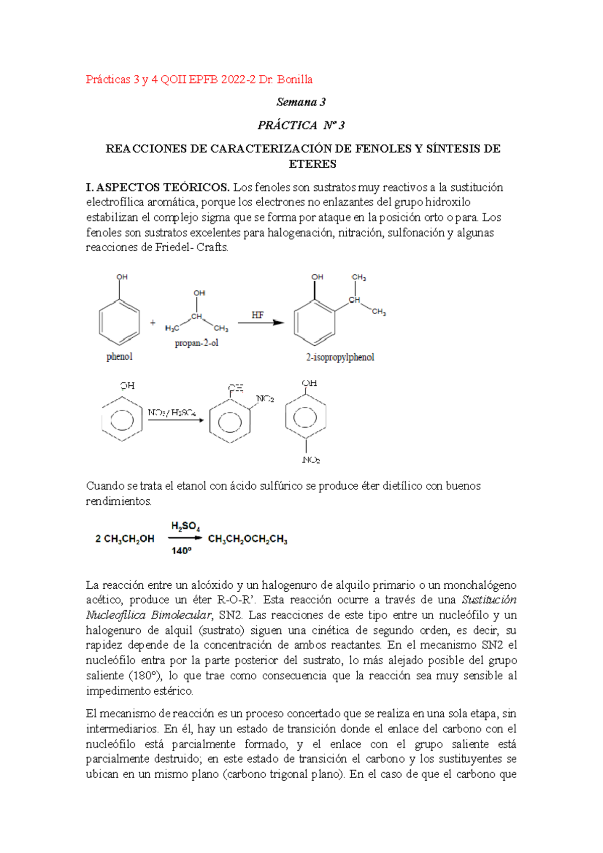 Prácticas 3 y 4 QOII EPFB 2022-2 - Prácticas 3 y 4 QOII EPFB 2022-2 Dr ...