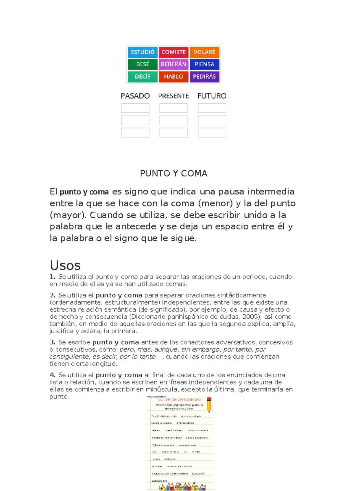 Español 3 periodo - PUNTO Y COMA El punto y coma es signo que indica ...