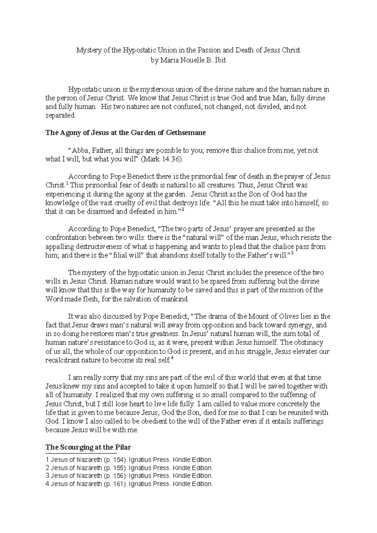 Mystery of the Hypostatc Union of the Sorrow of Jesus Christ - Mystery ...