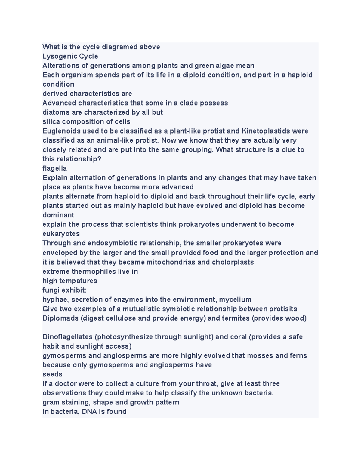 BIO 102 pt.4 - Helpful Notes for your Final EXAM in BIO 102 with also ...