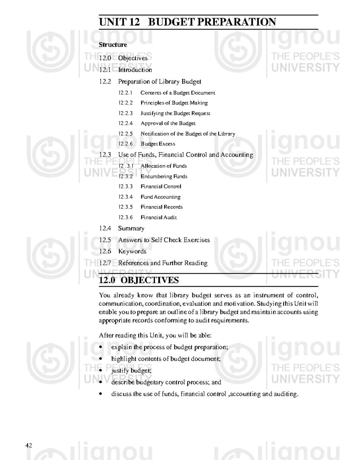 Unit-12 - Financial Management UNIT 12 BUDGET PREPARATION Structure 12 ...