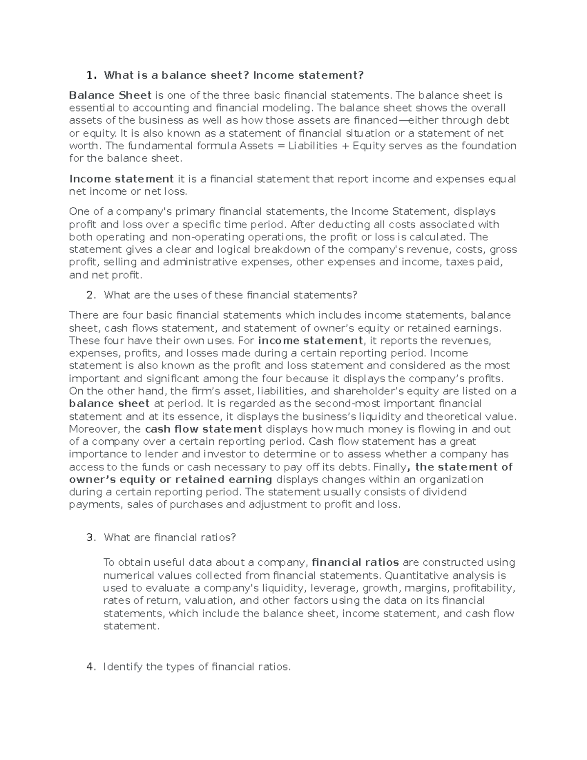 Financial statement analysis - What is a balance sheet? Income ...