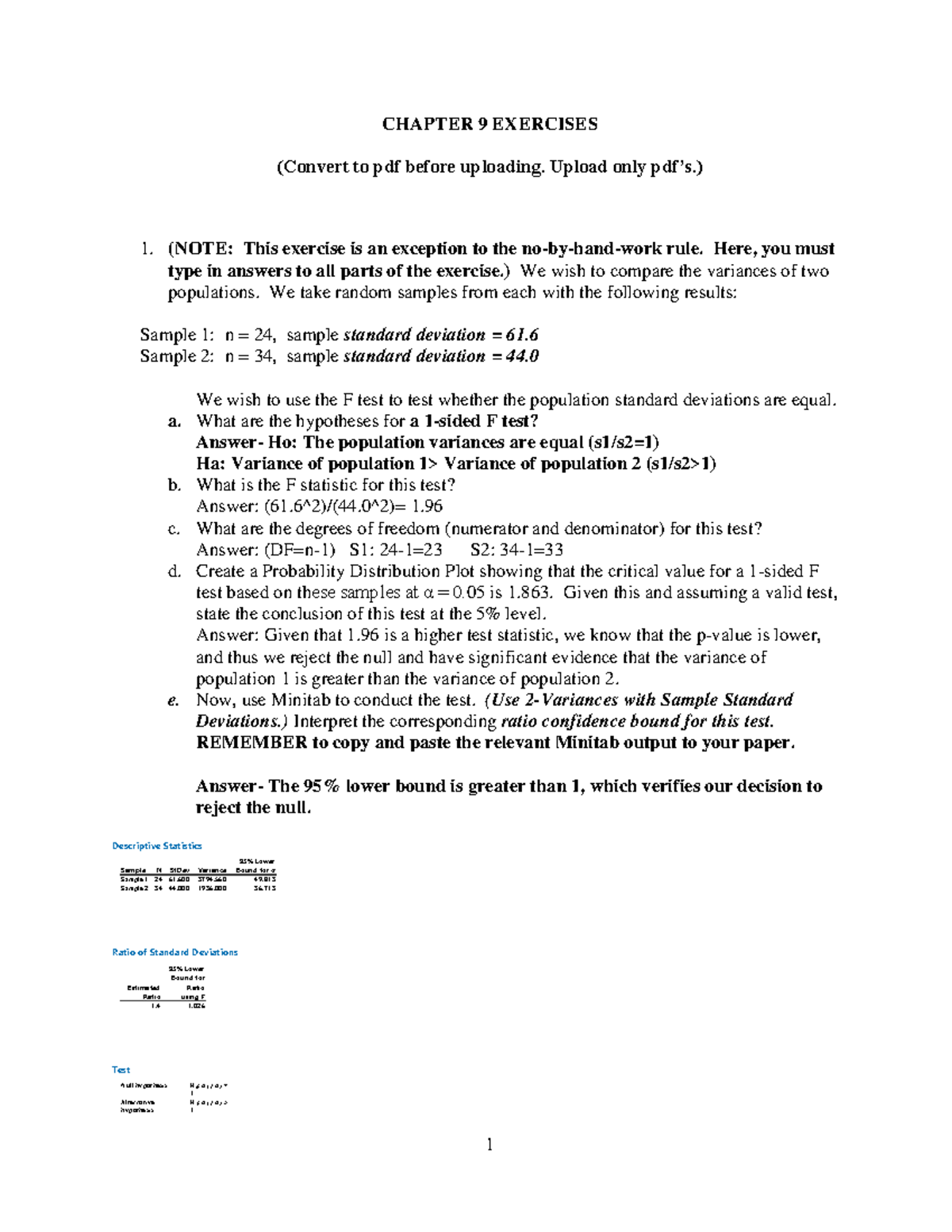 Summer 22 Chapter 9 Exs - Practice exercises. - 1 CHAPTER 9 EXERCISES (Convert to pdf before ...