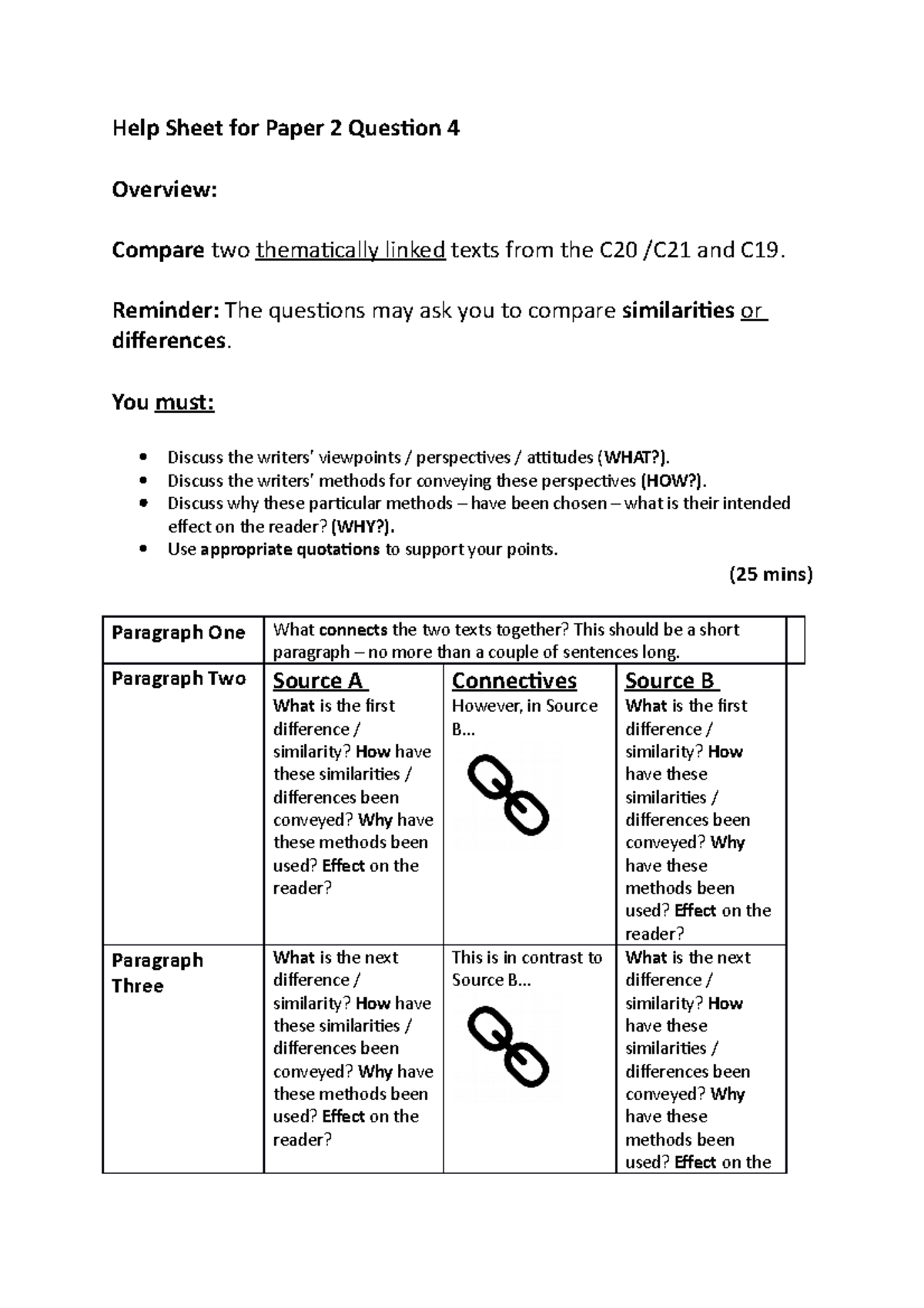 Paper 2 Question 4 Help Sheet - Help Sheet for Paper 2 Question 4 ...