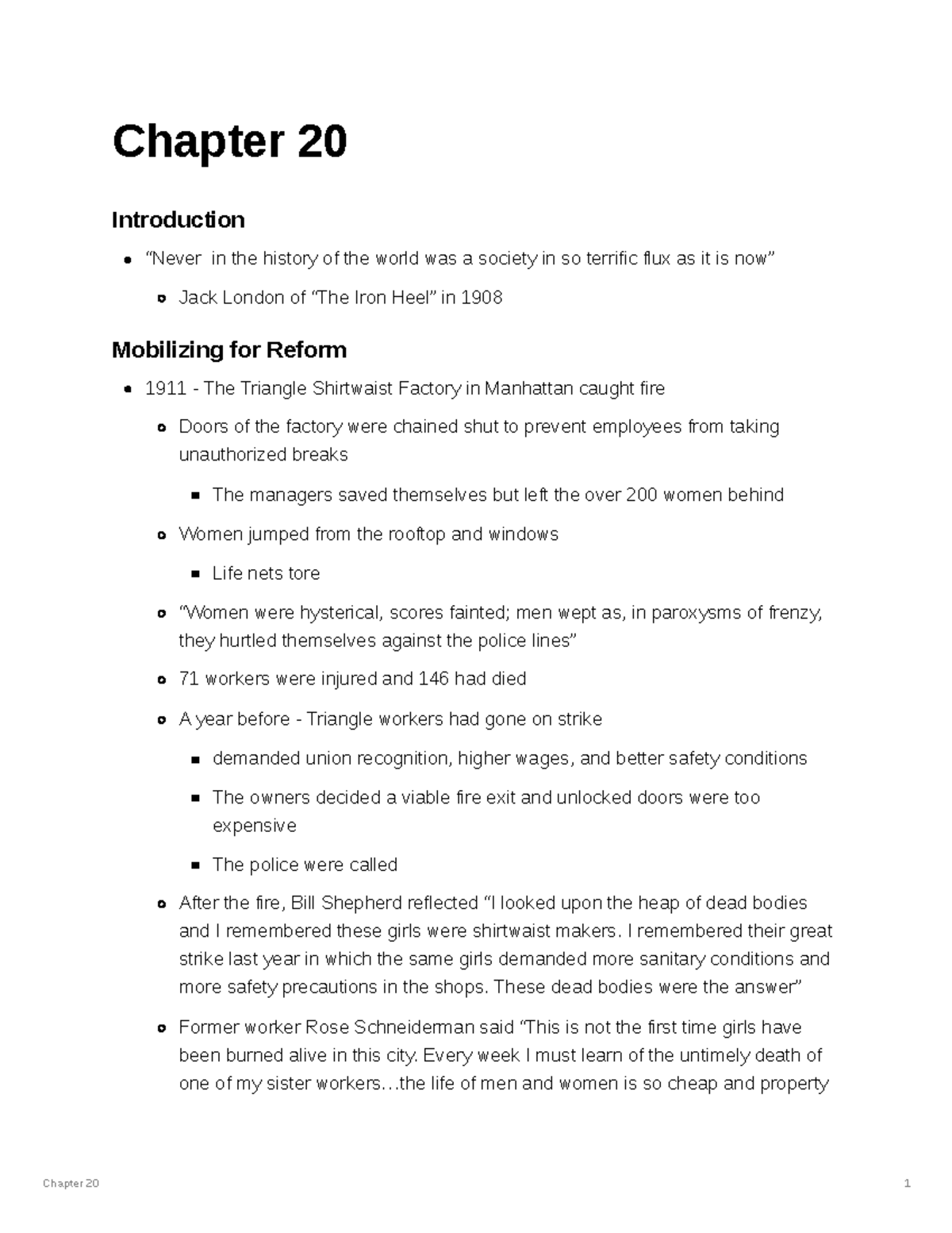 Chapter 20 Notes - Chapter 20 Introduction “Never in the history of the world was a society in ...
