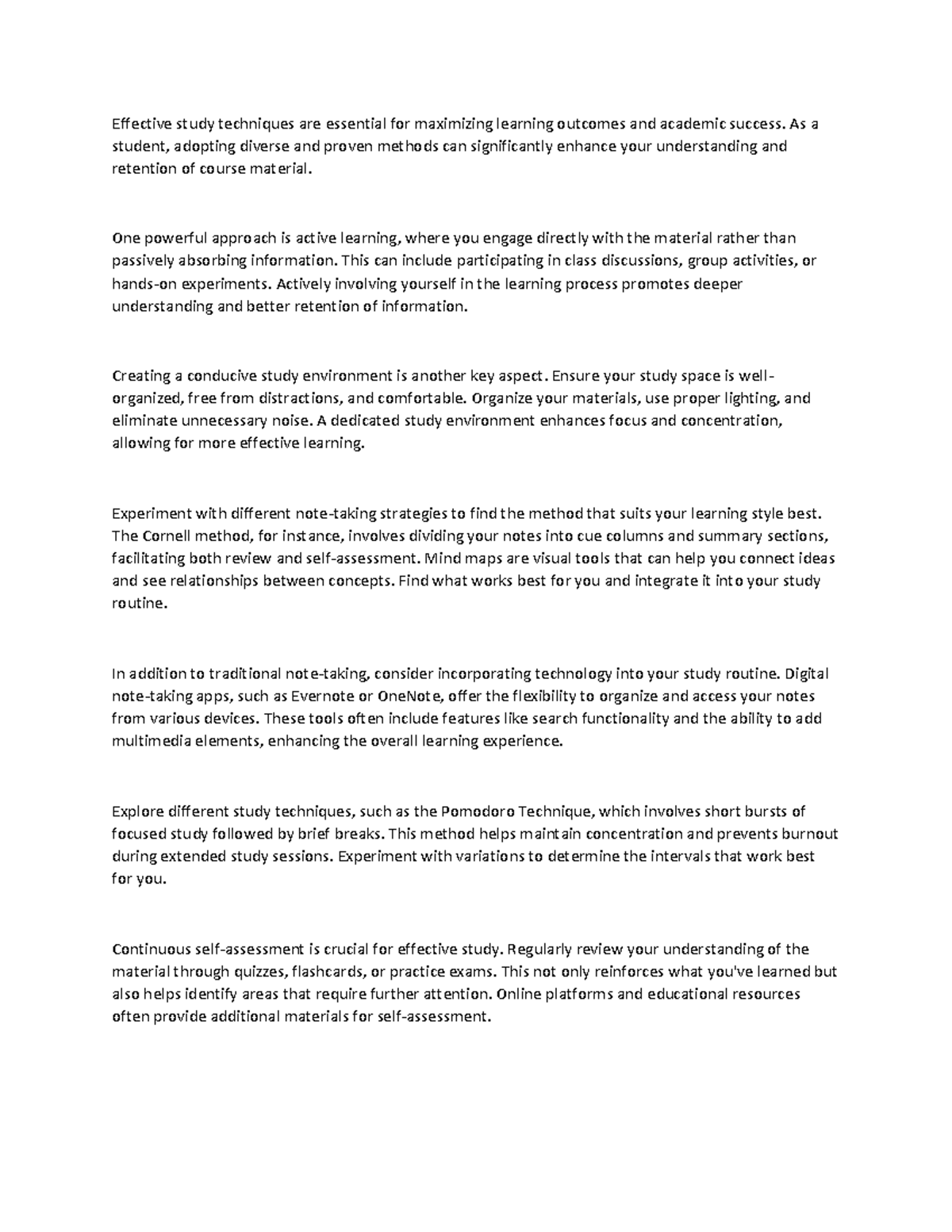 Effective study techniques are essential for maximizing learning ...