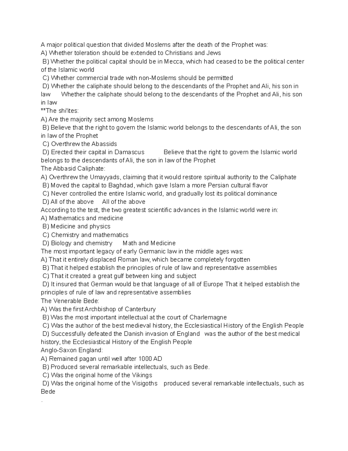 History 150- Zhuk - test 2 answers - A major political question that ...