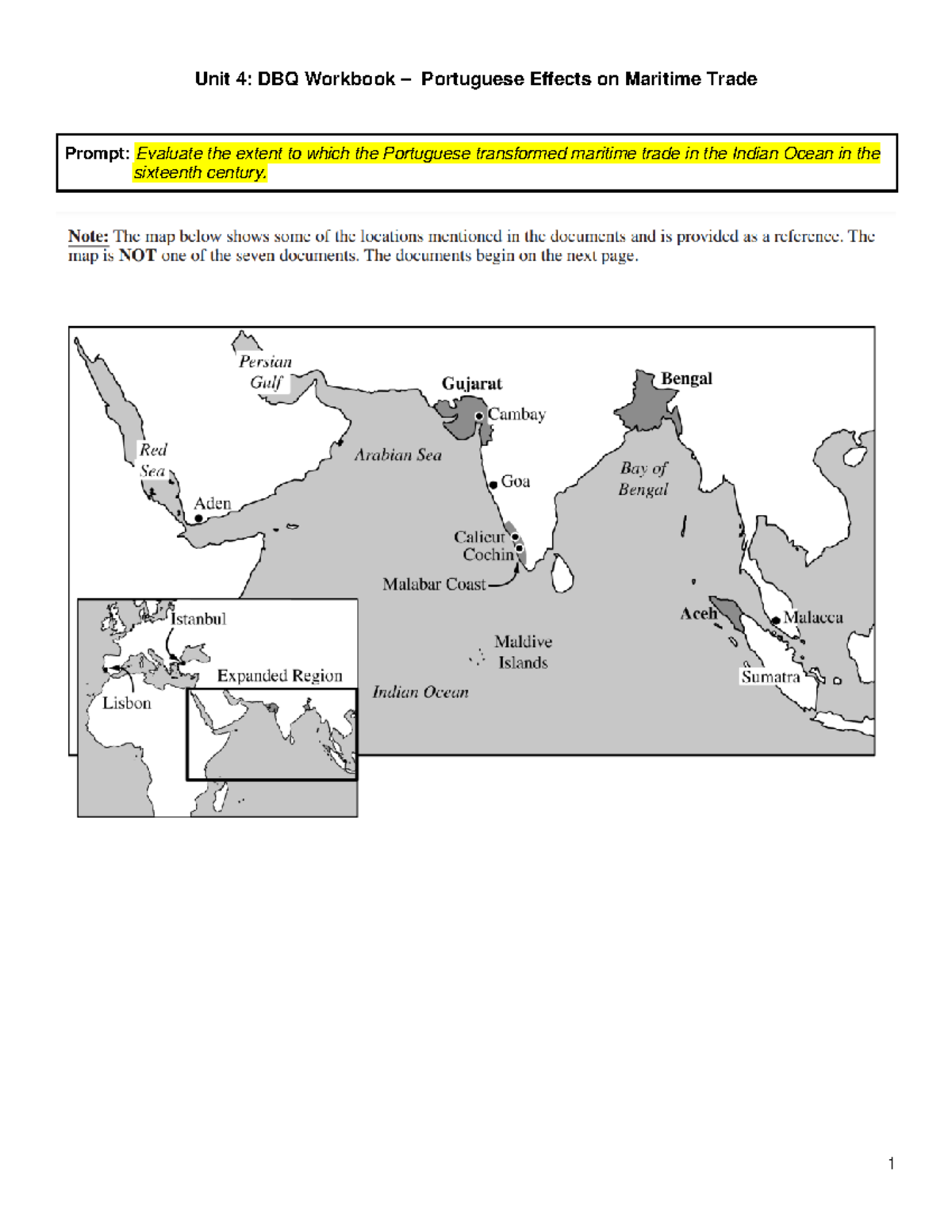 Kami Export - WHAP - Unit 4 - Portuguese Effects on Maritime Trade DBQ ...