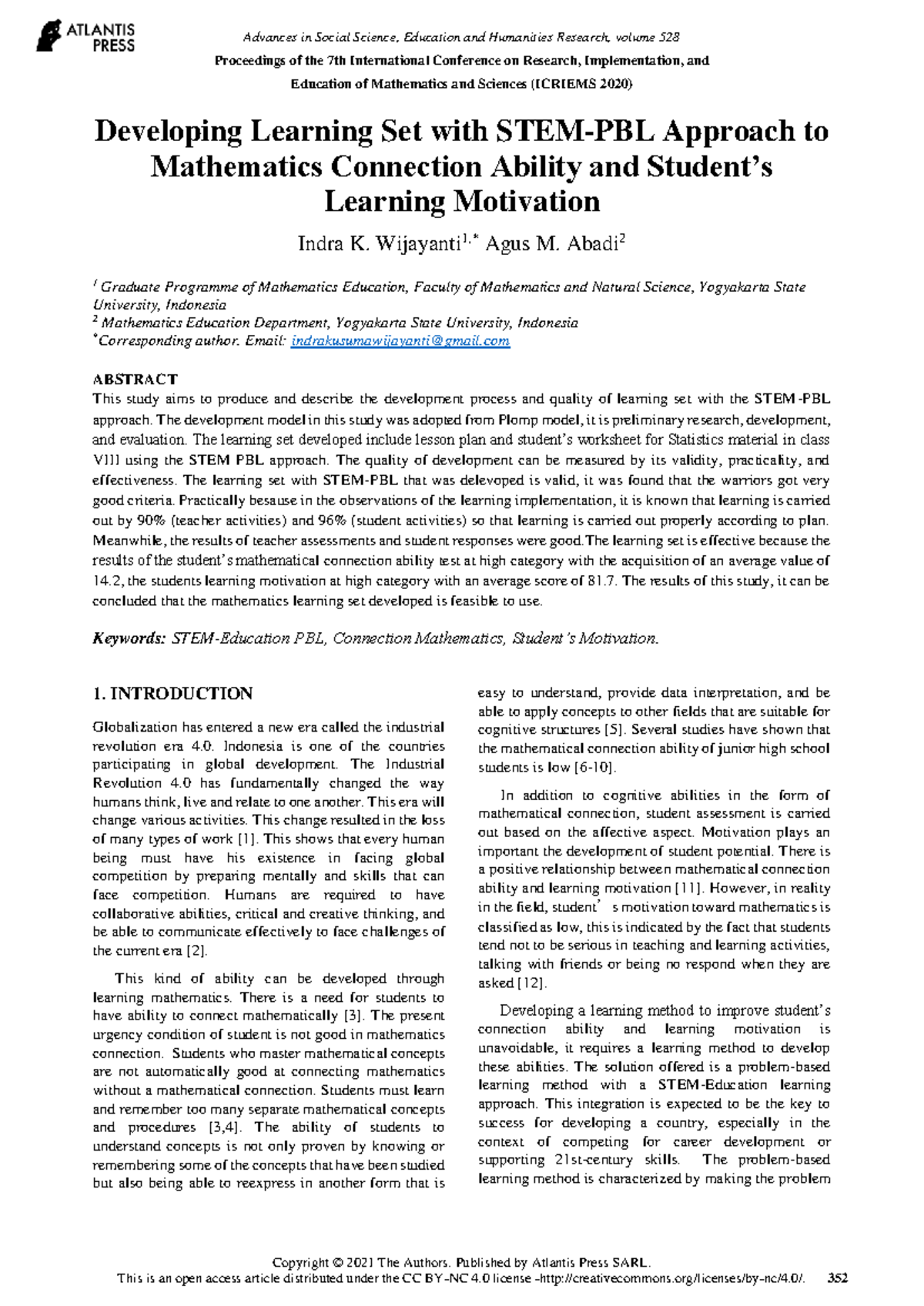 PBL approach to Math - Developing Learning Set with STEM-PBL Approach ...