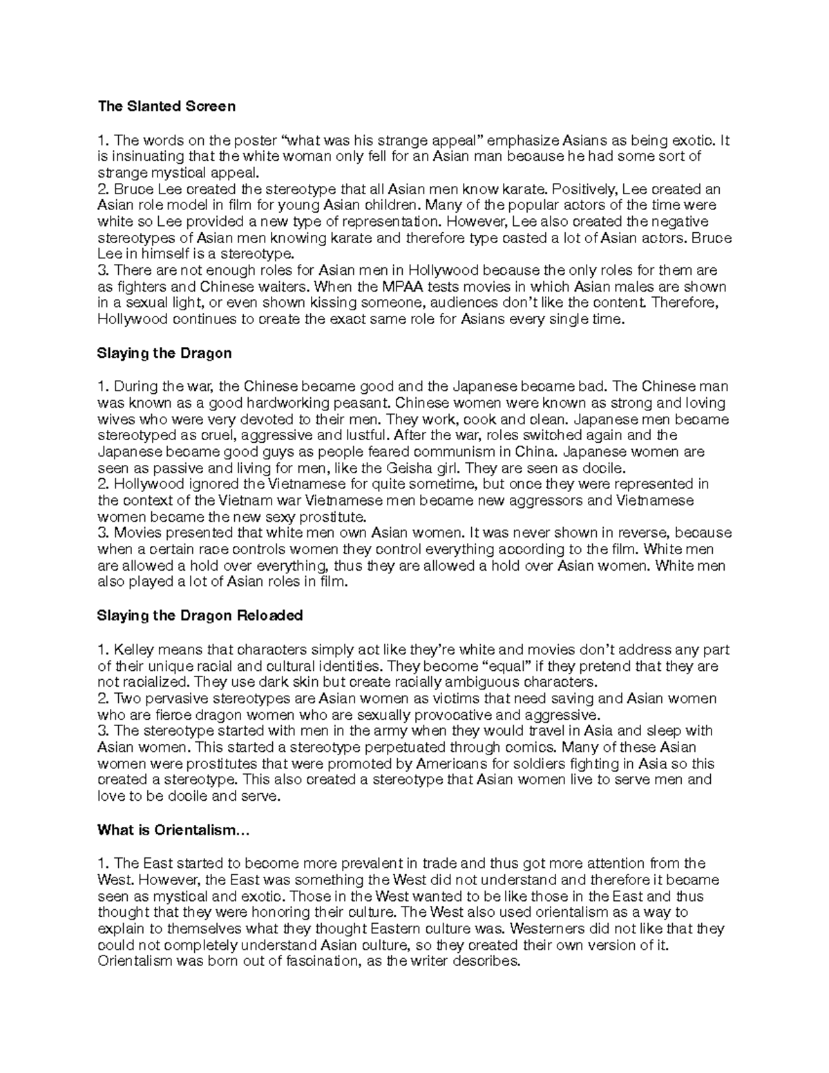 The Slanted Screen Notes - The Slanted Screen The words on the poster ...