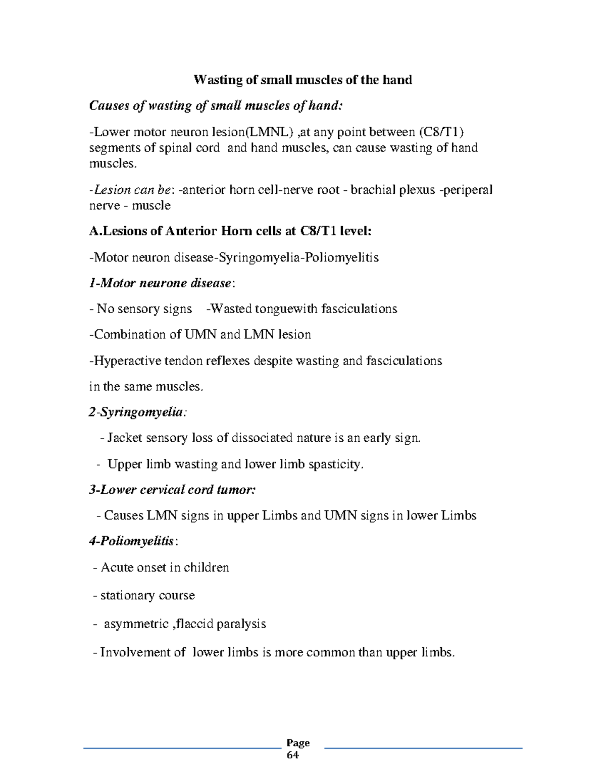 Wasting of small muscle of the hand - Page 64 Wasting of small muscles ...
