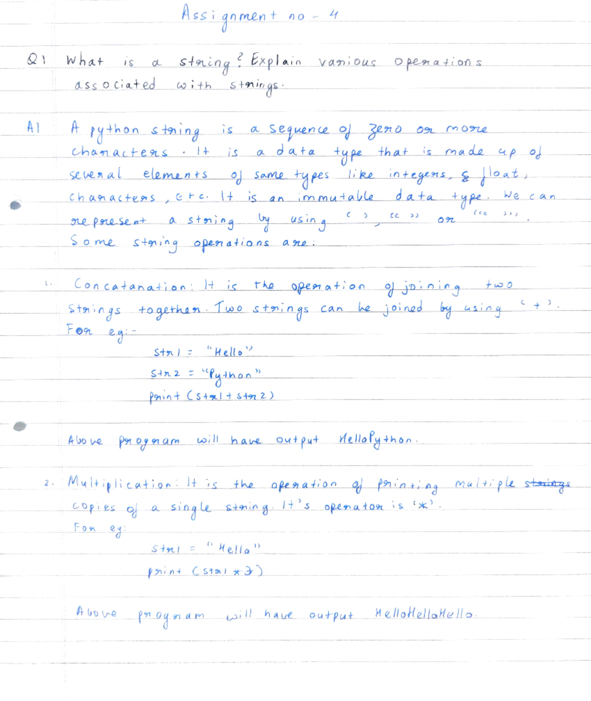 Pps assignment 4 - Yvyvub in in - Hssi qnment no - ####### Q1w hat is ...