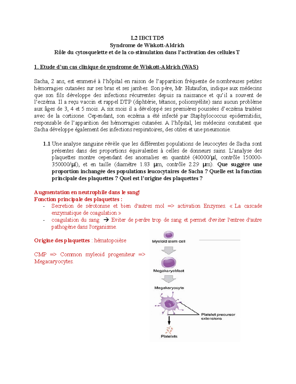 TD5 complet immuno - L2 IBCI TD Syndrome de Wiskott-Aldrich Rôle du ...