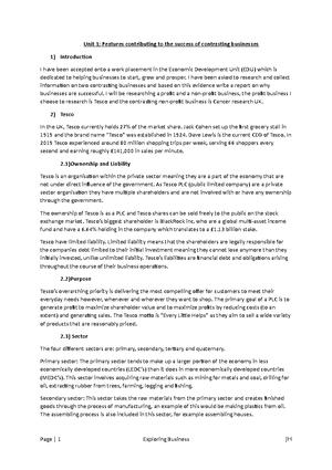 Distinction - D1 - Evaluate the reasons for the success of two ...