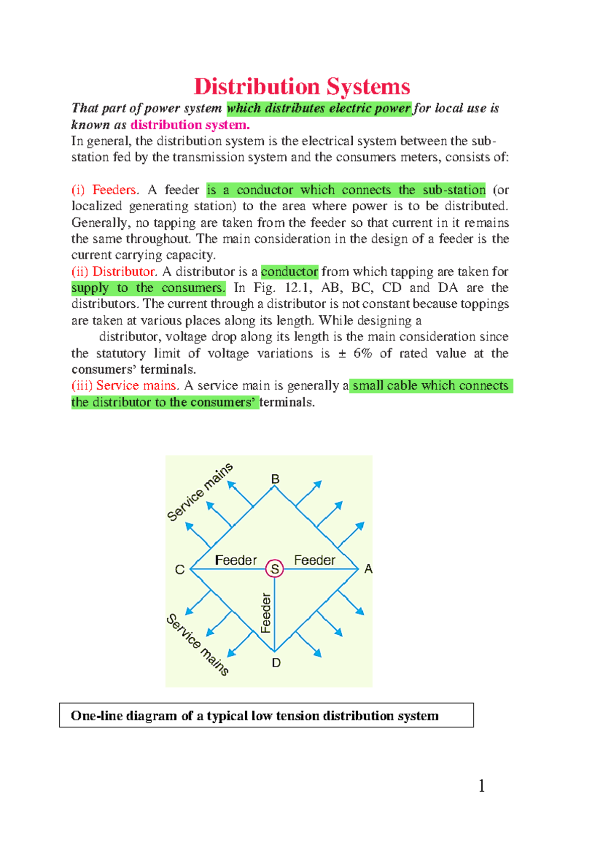 Distribution System - Distribution Systems That part of power system ...