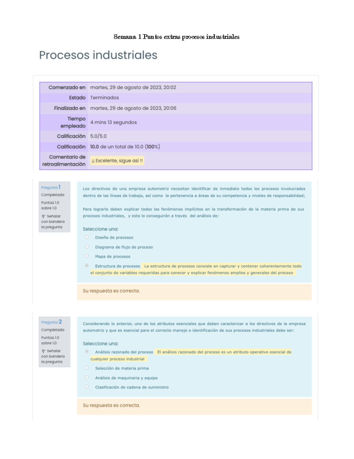Procesos industriales Semana 1 Puntos extras.Utel - Semana 1 Puntos extras procesos industriales ...