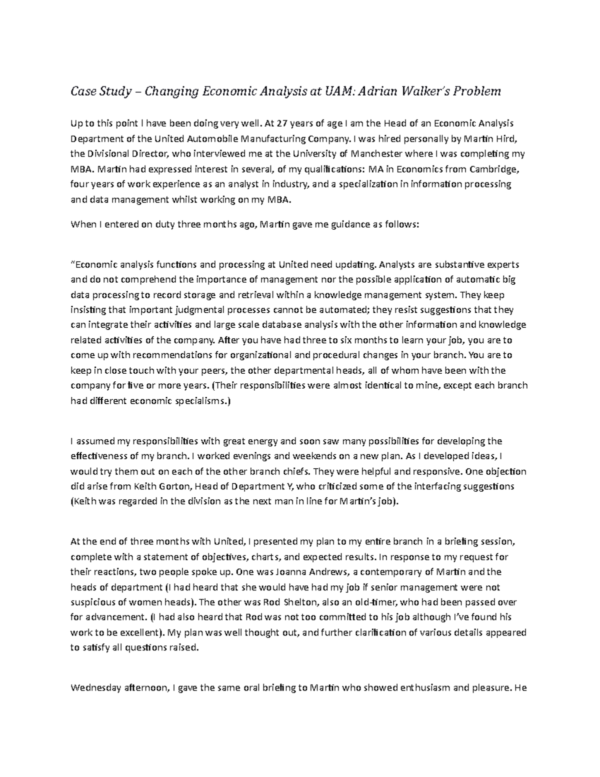 CCO——第二周阅读材料——Adrian Walker Case Study - Case Study – Changing Economic ...