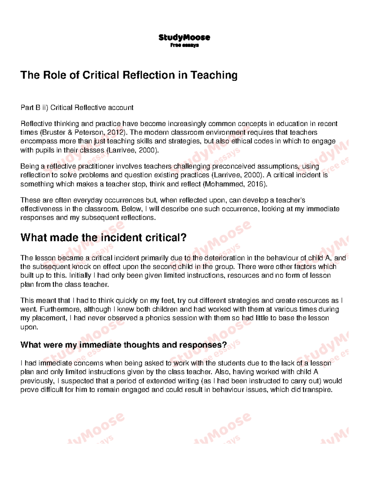 The Role of Critical Reflection in Teaching - The modern classroom ...