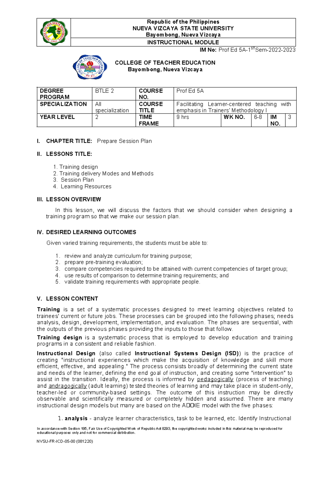 Module 3 Prof Ed 5A - Nice job! - NUEVA VIZCAYA STATE UNIVERSITY ...