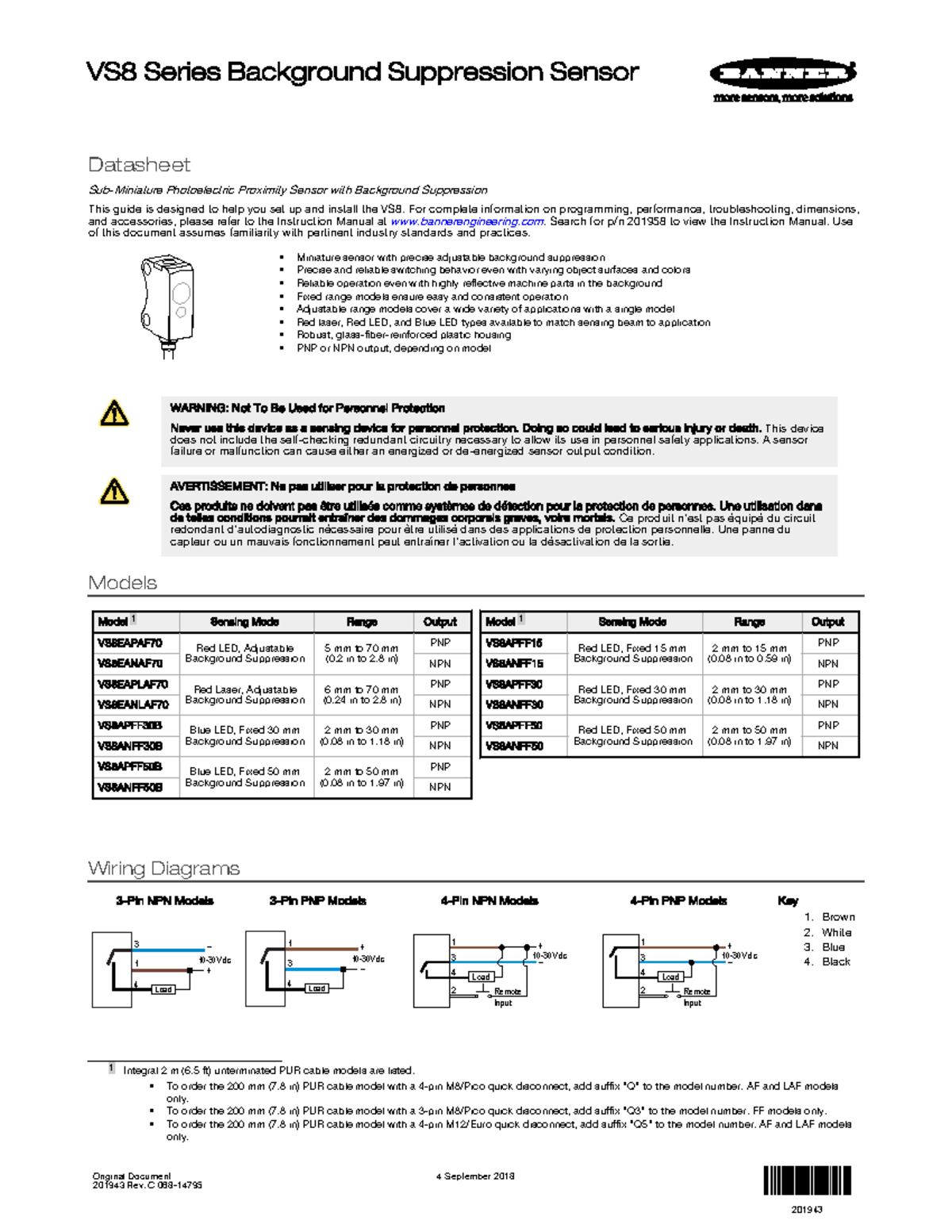 VS8 Series - Sensores - Datasheet Sub-Miniature Photoelectric Proximity ...
