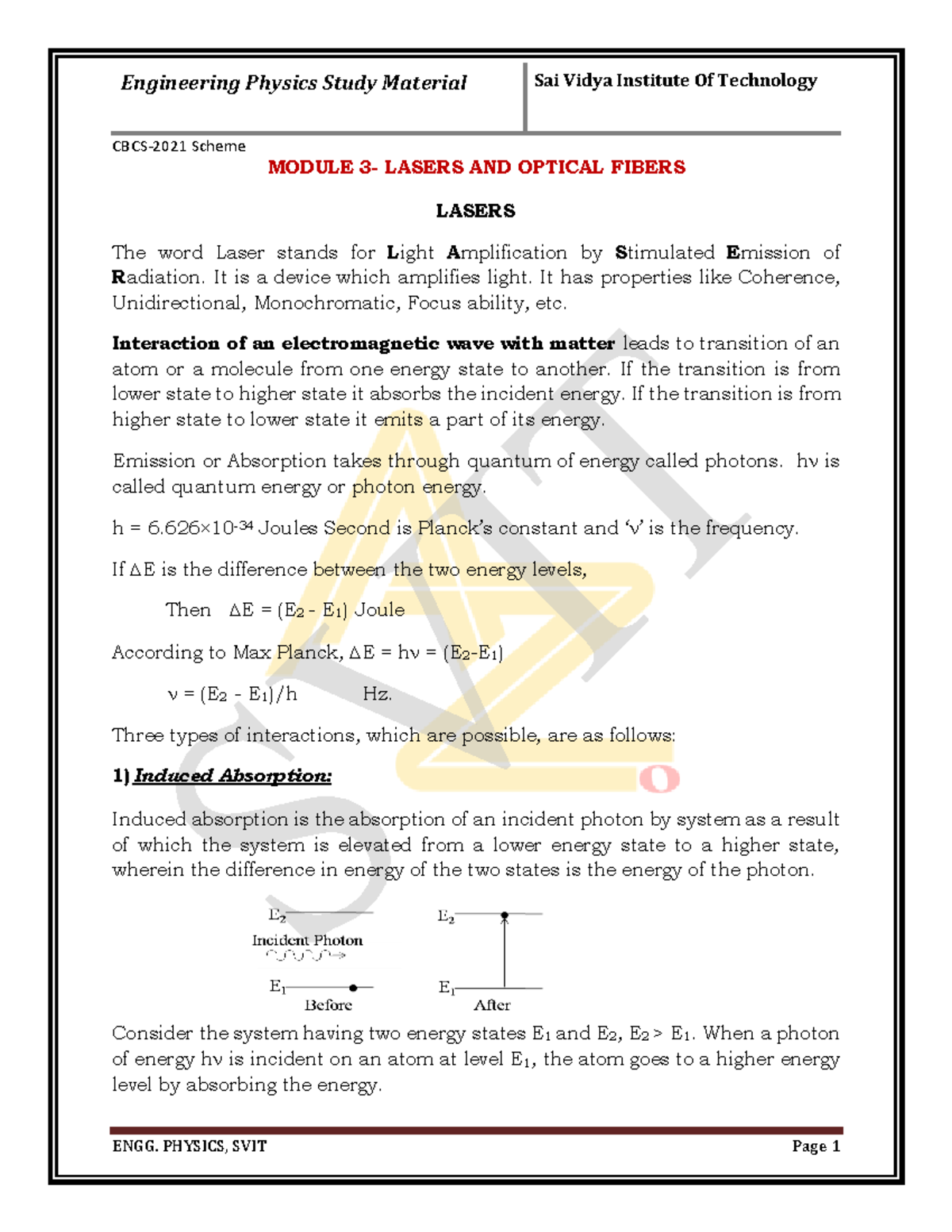 21PHY Mod3@Az Documents - CBCS-2021 Scheme MODULE 3- LASERS AND OPTICAL ...