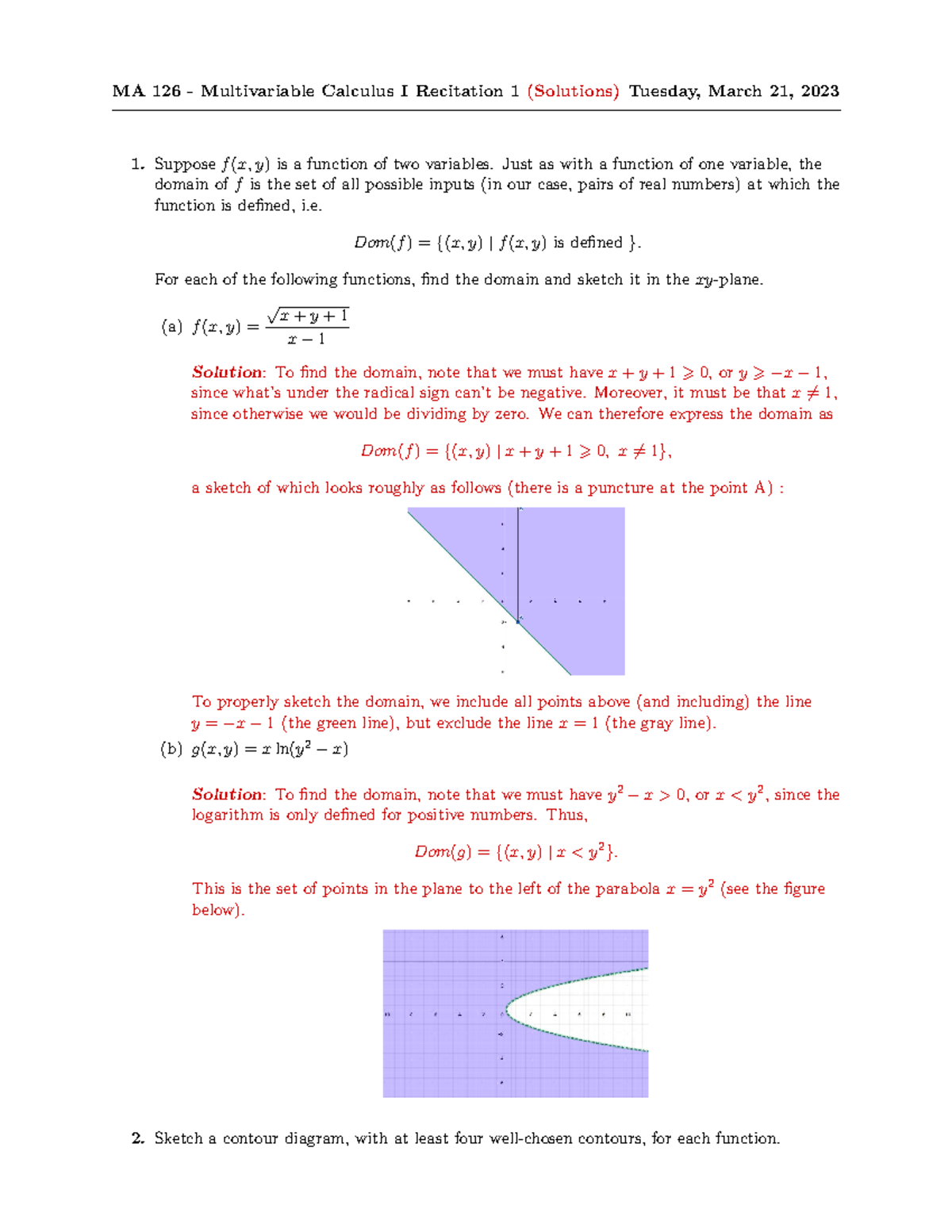 MA126 23S2 Rc1 sol - practice problems related to weekly lecture ...