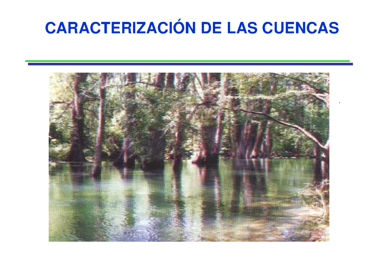 Cuencas 1 - CARACTERIZACIÓN DE LAS CUENCAS CONCEPTOS BASICOS SOBRE ...