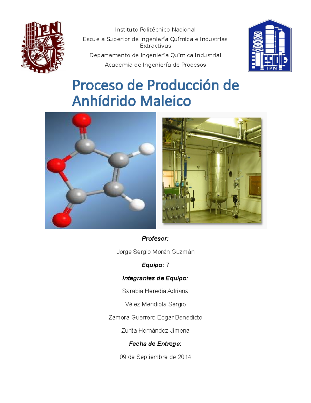 334495800 Proyecto Produccion Anhidrido Maleico - Instituto Politécnico ...