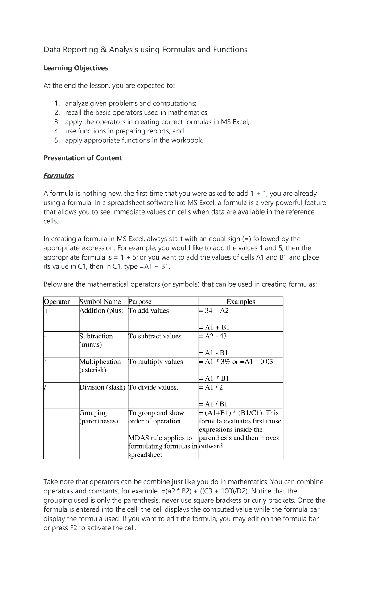 Module 2 in data management - 1st Year - Data Reporting & Analysis ...
