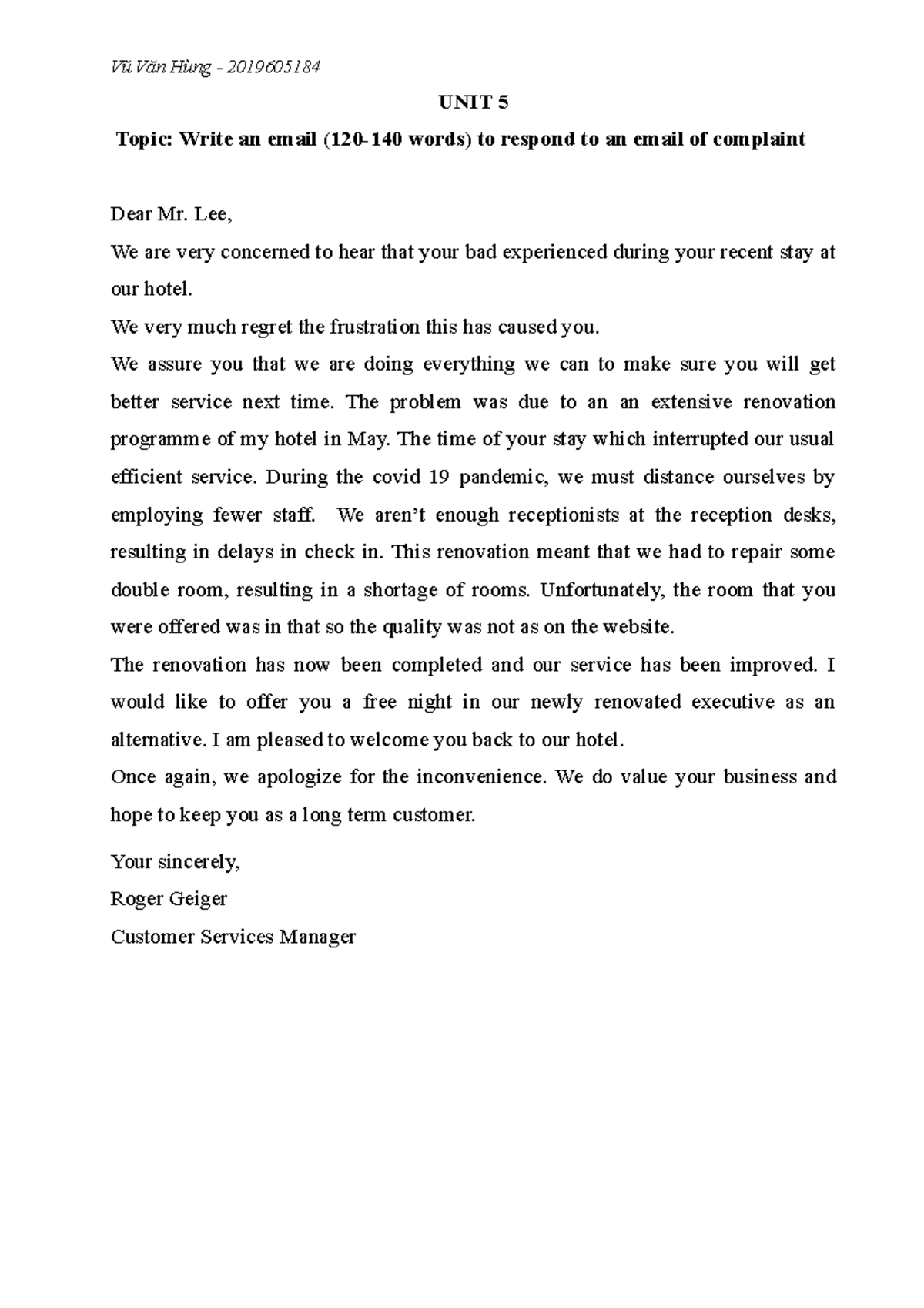 UNIT 5 - Writing - Vũ Văn Hùng - 2019605184 UNIT 5 Topic: Write an ...