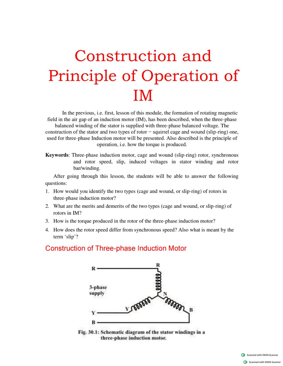Construction and Principle of Operation of IM - Electrical engineering ...