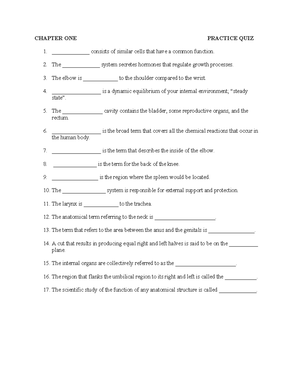 Practice Quiz 1 Complete - CHAPTER ONE PRACTICE QUIZ ...