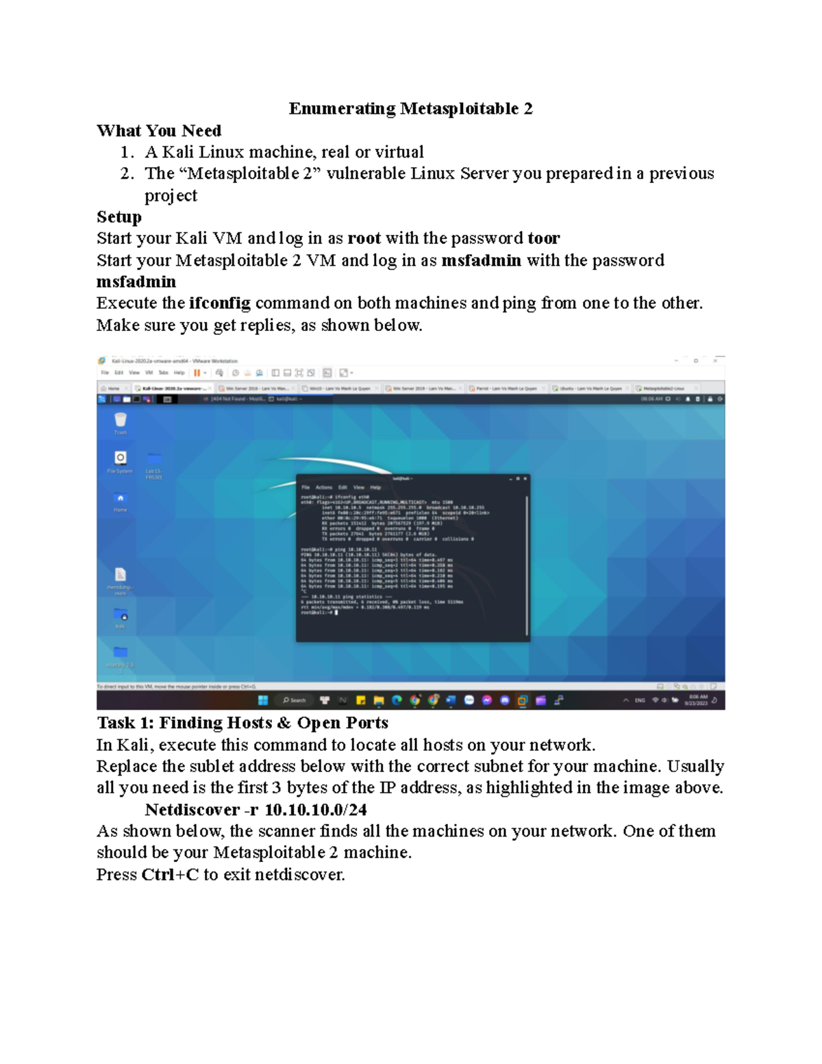 Lab4 - Lâm Võ Mạnh Lệ Quyên - Enumerating Metasploitable 2 What You ...