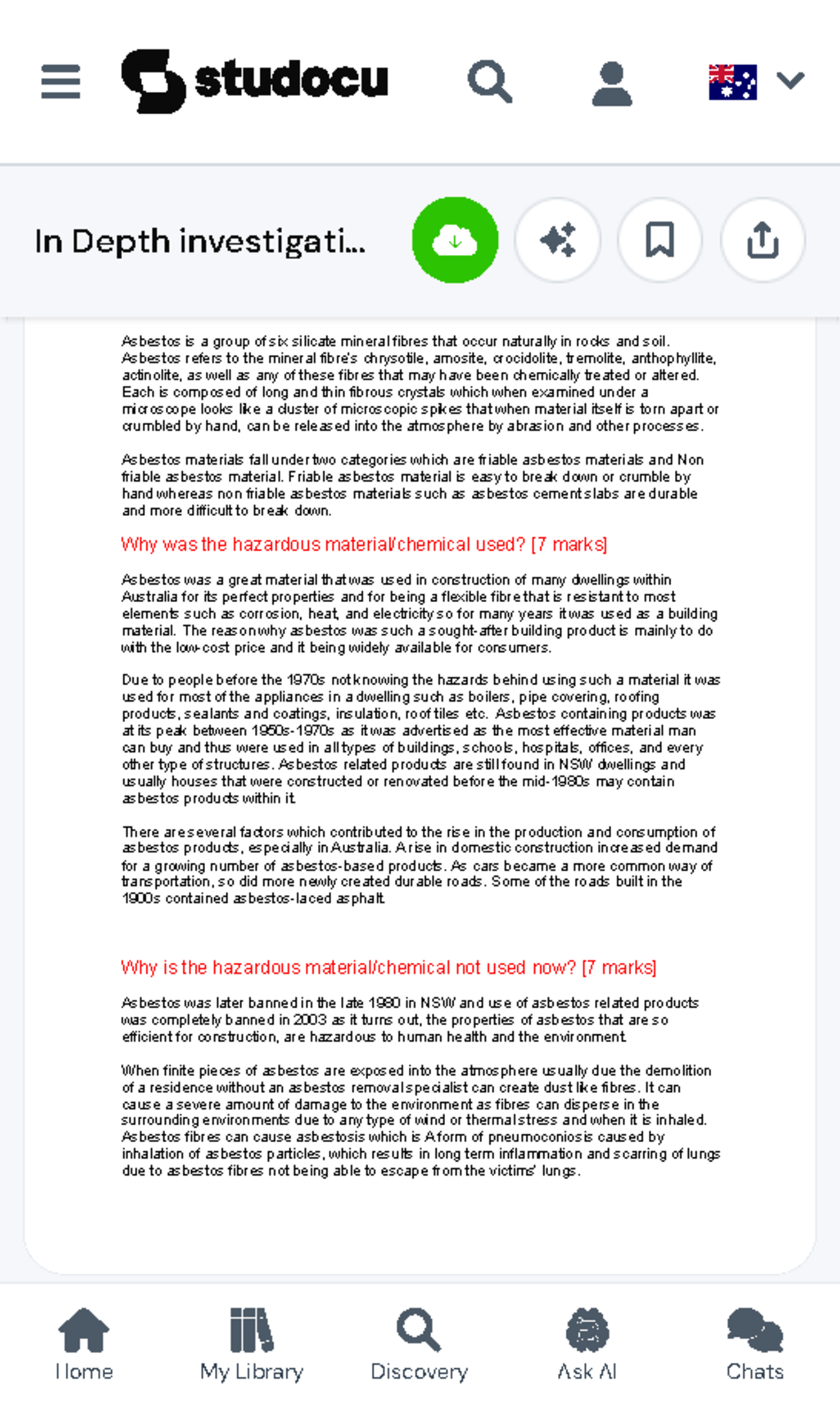 In Depth investigation of hazardous materials - In Depth investigation of hazardousbuilding ...